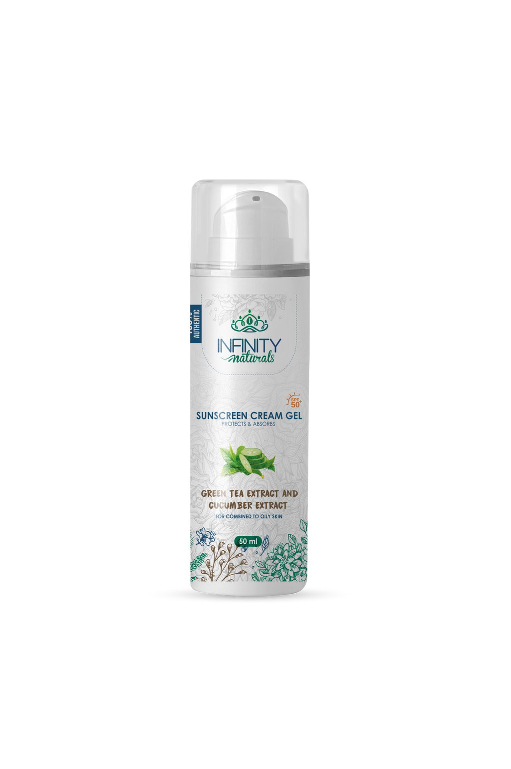 Infinity Naturals Sunscreen Gel - SPF50+ Oily Skin – Infinity Clinic Pharma