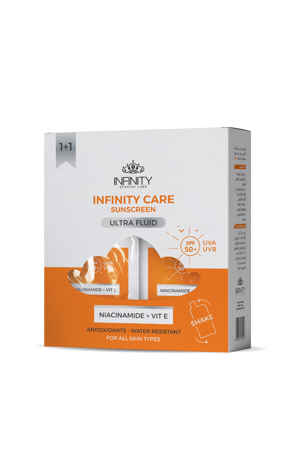 Infinity Care Sunscreen Ultra Fluid SPF50+ (1+1) – Infinity Clinic Pharma