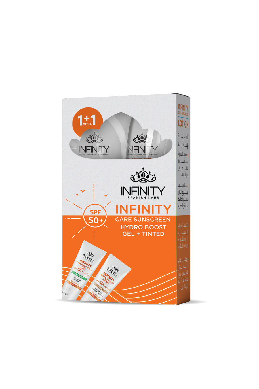 Infinity Care Tinted SPF 50+ + Infinity Care Hydro Boost gel SPF 50+ A – Infinity Clinic Pharma