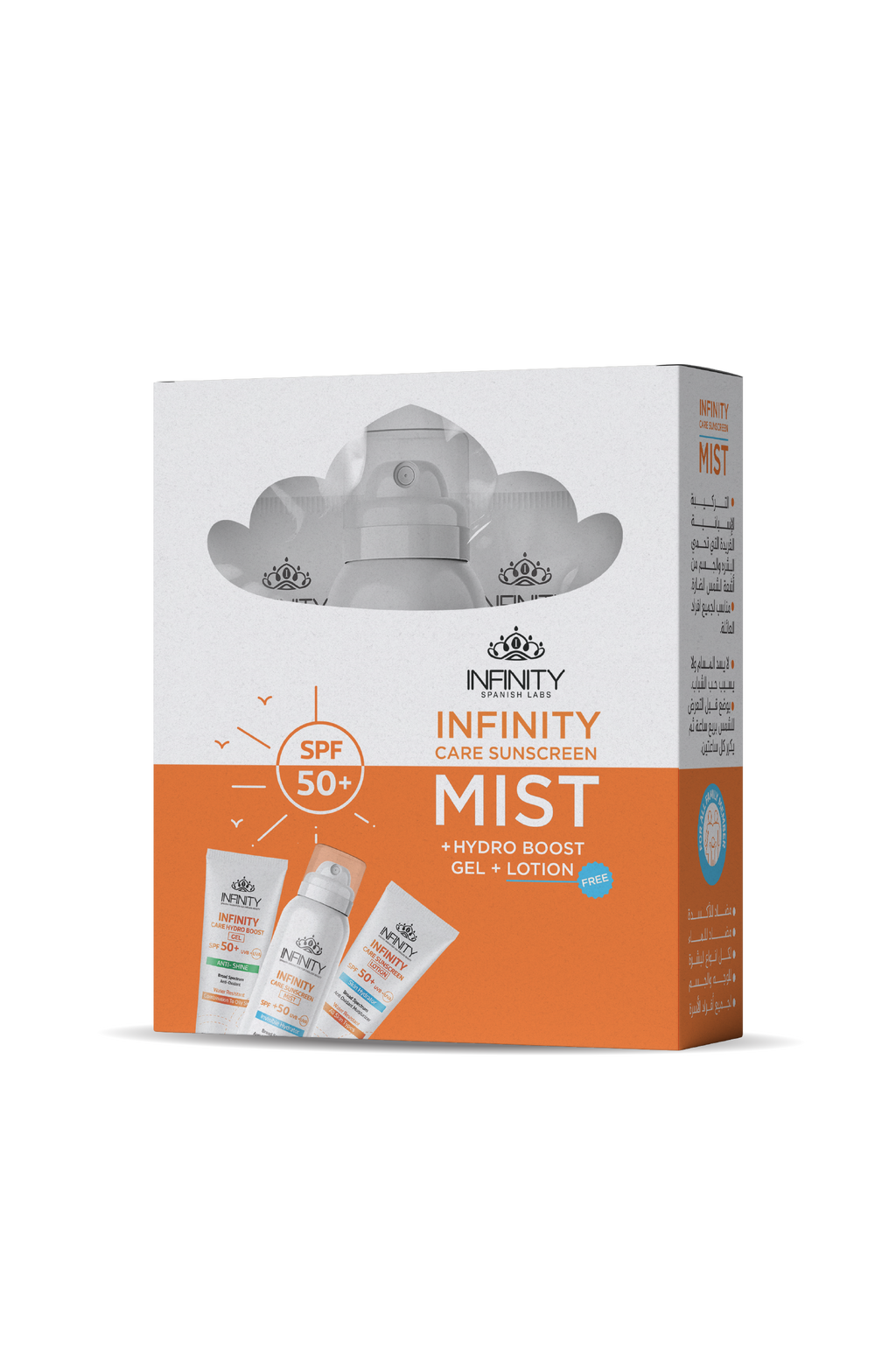 Infinity Sunscreen Mist+ Infinity Hydro Boost gel SPF 50+ ANTI-SHINE ...